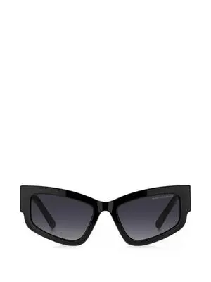 Marc Jacobs Logo-detail Geometric-frame Sunglasses - Black