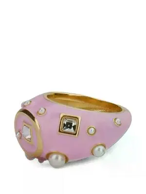 MOI MÊME MILANO Crystal-embellished Enamelled Ring