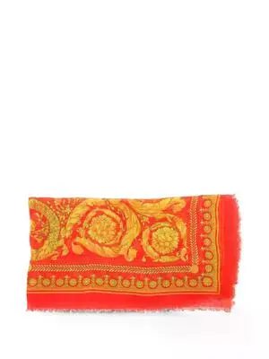 Versace Barocco-print Silk Scarf - Red