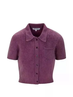 HEVRON Juno Brushed-knit Button-up Cardigan - Purple