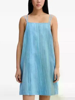 Marc O'polo Vertical-stripe Square-neck Mini Dress - Blue