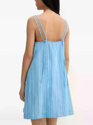 Marc O'polo Vertical-stripe Square-neck Mini Dress