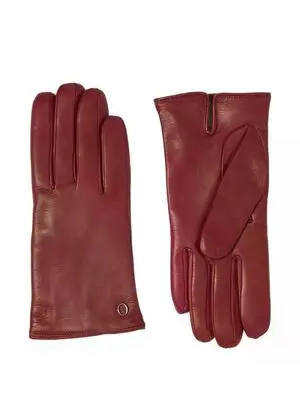 Orciani Logo-plaque Leather Gloves - Red