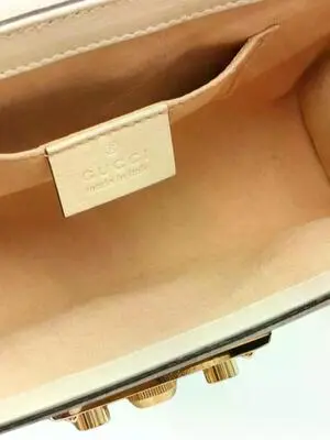 Gucci 2016-2026 Small Gg Supreme Padlock Crossbody Bag - Neutrals