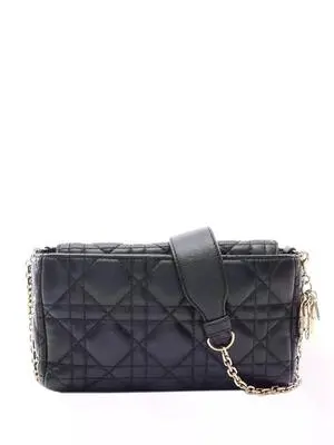 Dior 2010-2026 Lambskin Cannage Crossbody Bag - Black