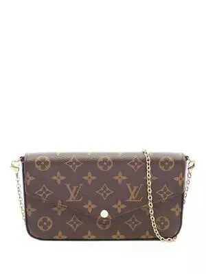 LOUIS VUITTON 2018 Monogram Pochette Felicie Crossbody Bag - Brown