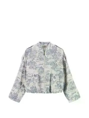 8PM Lahore Toile De Jouy Bomber Jacket - Blue