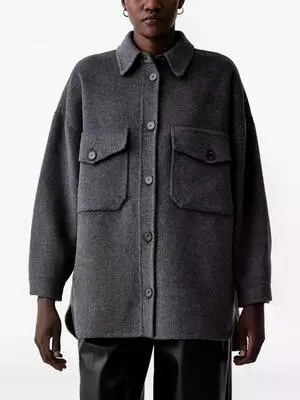 VICOLO Button-up Chest-pocket Jacket - Grey
