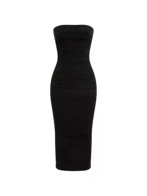 AGUA DE COCO Dawn Ribbed-knit Strapless Midi Dress