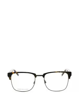 Tommy Hilfiger Tortoiseshell-effect Rectangle-frame Glasses - Brown