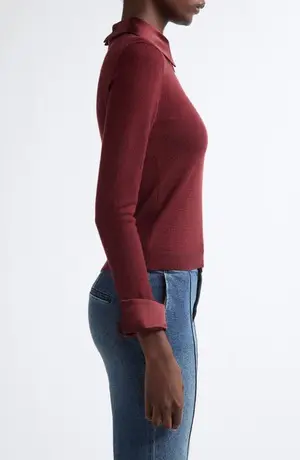Alice + Olivia Porla Collared Wool Blend Sweater