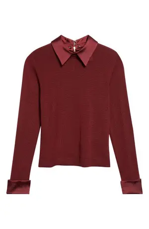 Alice + Olivia Porla Collared Wool Blend Sweater