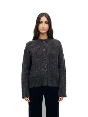 Gerard Darel Rafa Merino Wool Cable Knit Cardigan