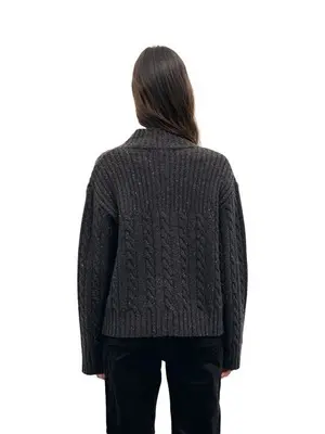 Gerard Darel Rafa Merino Wool Cable Knit Cardigan