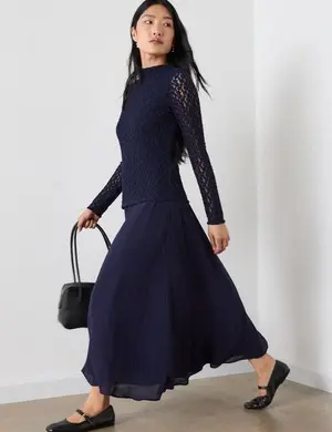 Whistles Drop Waist Midi Dress