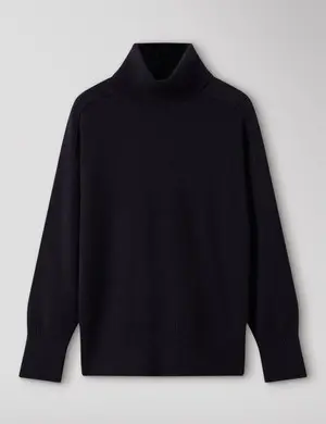 Whistles Cashmere Seam Roll Neck Knit Top