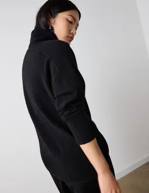 Whistles Cashmere Seam Roll Neck Knit Top
