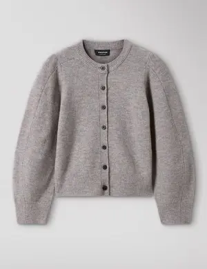 Whistles Wool Mix Puff Sleeve Cardigan