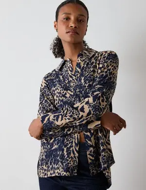 Whistles Patchwork Leopard Print Shirt