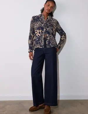 Whistles Patchwork Leopard Print Shirt