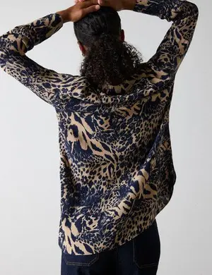 Whistles Patchwork Leopard Print Shirt