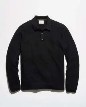 Billy Reid Long Sleeve Lachlan Links Polo - Black