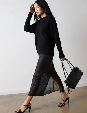 Whistles 100% Cashmere Seam Crew Neck Sweater