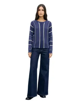 Gerard Darel Ricki 100% Cashmere Striped Sweater