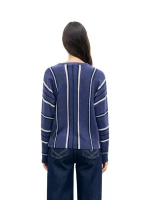Gerard Darel Ricki 100% Cashmere Striped Sweater