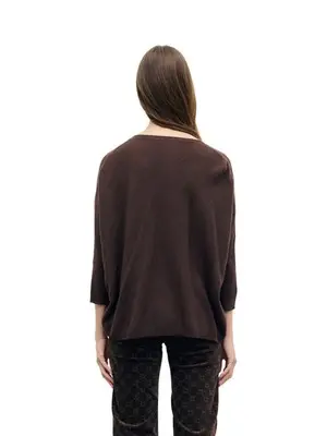 Gerard Darel Resa 100% Cashmere V-neck Sweater - Brown
