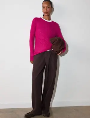 Whistles Wool Mix Jersey Crew Neck Top
