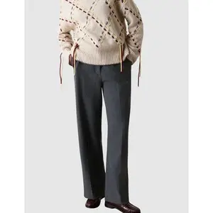 Whistles High Rise Straight Trouser - Grey