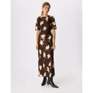 Whistles Shadow Midi Dress - Brwn/multi