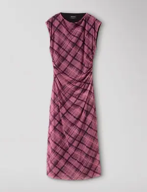 Whistles Twist Check Mesh Midi Dress