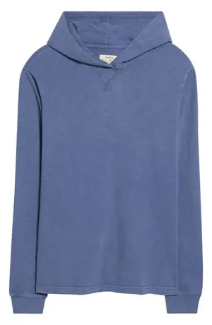 Marine Layer Luxe Slub Organic Cotton Pulllover Hoodie - Deep Cobalt