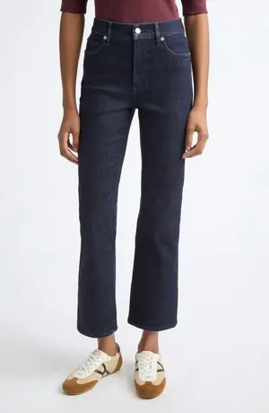 Veronica Beard Milla High Waist Slim Straight Leg Jeans - Indigo Rinse