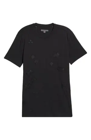 John Varvatos Suits Appliqué Organic Cotton T-shirt - Black