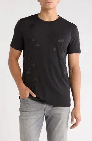 John Varvatos Suits Appliqué Organic Cotton T-shirt - Black