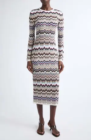 Missoni Zigzag Long Sleeve Maxi Dress - Smspl