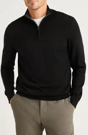 Bonobos Merino Wool Quarter Zip Sweater - Black