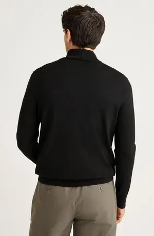 Bonobos Merino Wool Quarter Zip Sweater - Black