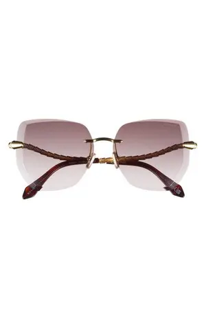 BVLGARI Serpenti Viper Rimless Geometric Sunglasses - Gold/gradient Brown