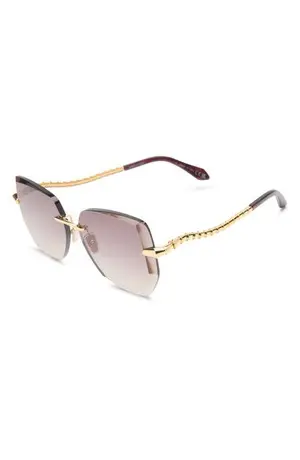 BVLGARI Serpenti Viper Rimless Geometric Sunglasses