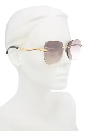 BVLGARI Serpenti Viper Rimless Geometric Sunglasses
