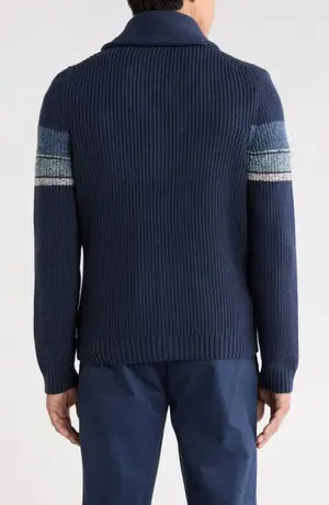 Marine Layer Varsity Shawl Collar Cotton Blend Cardigan