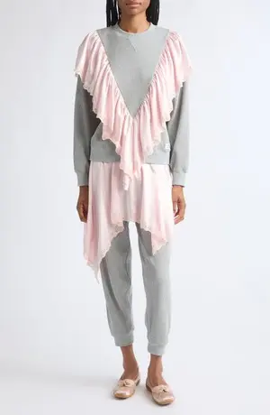 Sandy Liang Tumble Waffle Knit Sweatshirt - Grey