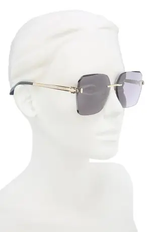 BVLGARI Serpenti Forever Rimless Square Sunglasses - Gold/smoke