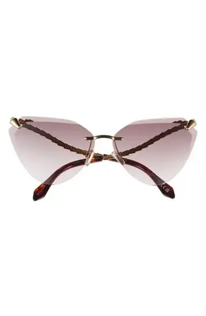 BVLGARI Serpenti Viper Rimless Cat Eye Sunglasses - Gold/gradient Brown