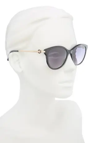 BVLGARI Gradient Round Sunglasses - Shiny Black/gradient Smoke