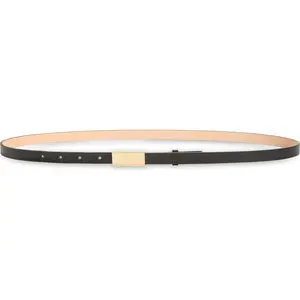 Victoria Beckham Portofino Mirror Skinny Leather Belt Black